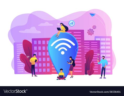 Public Wi Fi Hotspot Concept Royalty Free Vector Image