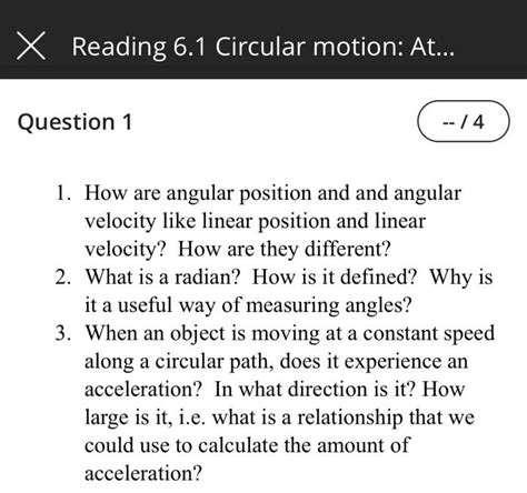 Solved 1 How Are Angular Position And And Angular Velocity