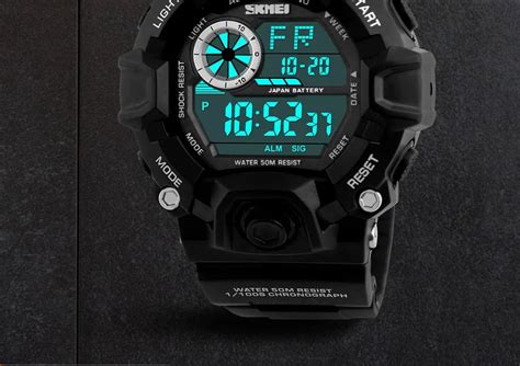 Skmei 1019 Outdoor Sport Watch Men Alarm Clock 5bar Waterproof Militar