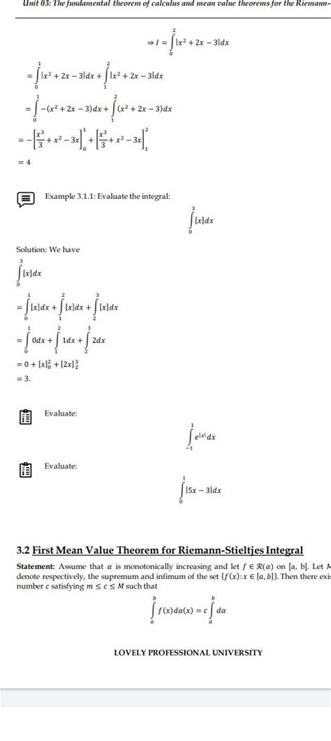 unit 03 the fundamental theorem of calculus and mean value theorems for