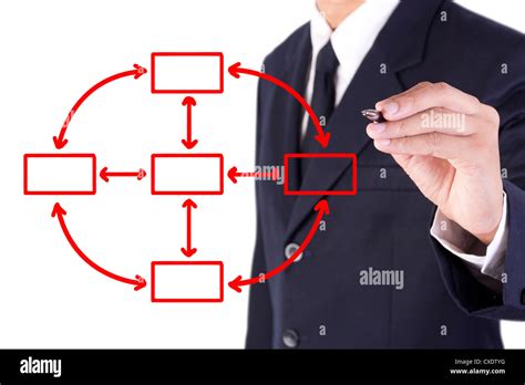 Businessman Drawing Flow Chart Circle Stock Photo Alamy