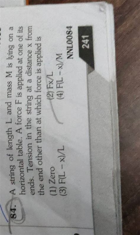 A String Of Length L And Mass M Is Lying On A Horizontal Table A Force F