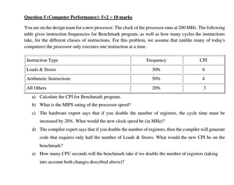 Solved Question Computer Performance X Marks You Chegg