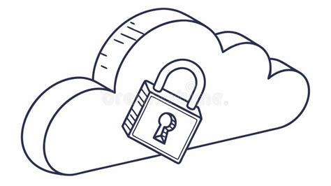 Cloud With Lock Vector Data Security Icon Cloud Privacy And