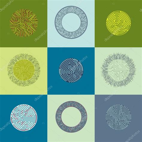 Abstract Computer Circuit Boards Collection Stock Vector Image By