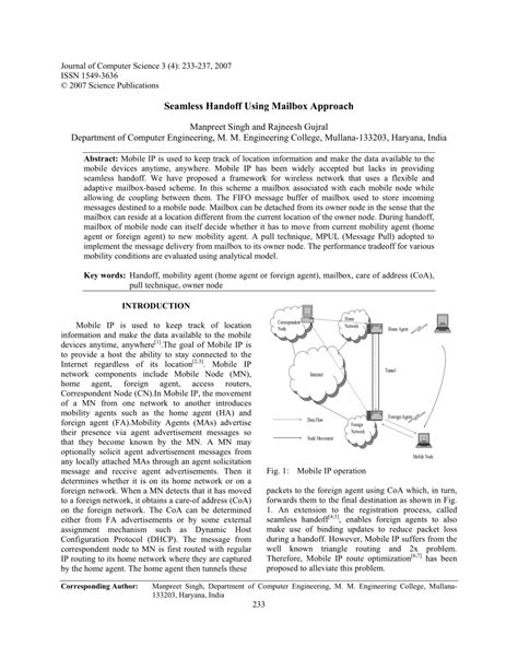 Pdf Seamless Handoff Using Mailbox Approach