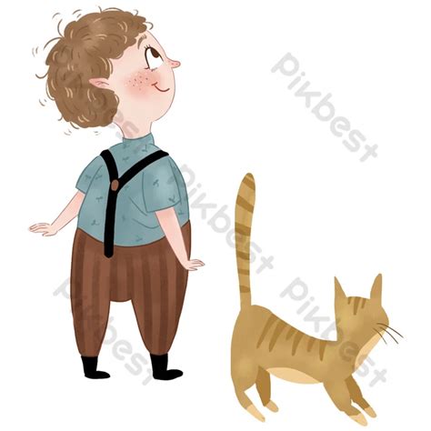 간단한 귀여운 작은 소년과 강아지 Png 일러스트 Png Psd 무료 다운로드 Pikbest