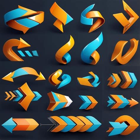 Curvy Arrow Set Premium AI Generated Image