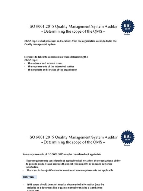 Scope Of The Qms Pdf