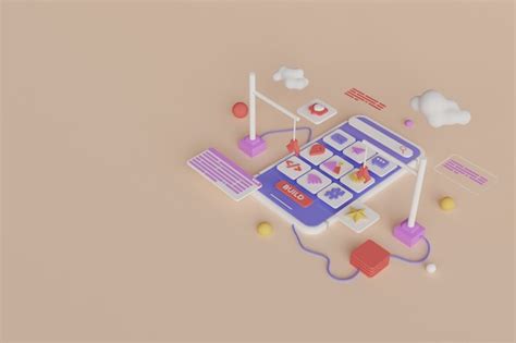 premium photo 3d rendering mobile app development