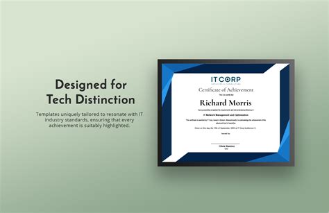 It Network Management And Optimization Certificate Template In