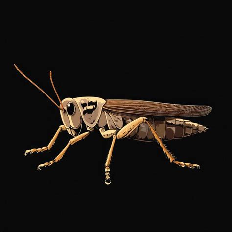 A Watercolor Illustration Of A Cartoon Grasshopper With Big Eyes And A