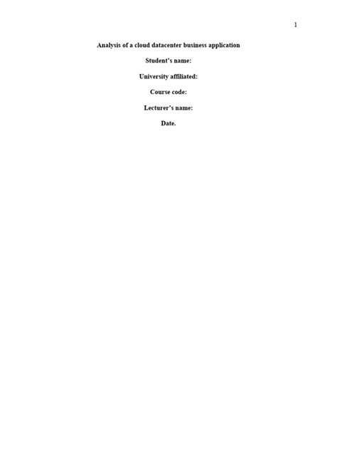 analysis of a cloud datacenter business application pdf cloud