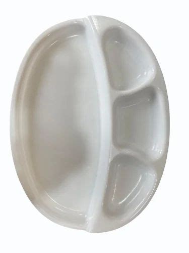 14 Inch White Acrylic Bhatura Compartment Plate At ₹ 135piece