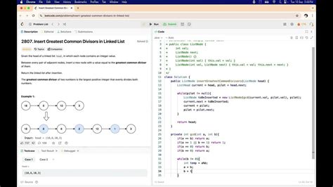 2807 Insert Greatest Common Divisors In Linked List Youtube