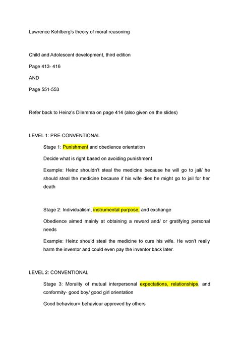 Kohlbergs Theory With All Stages And Examples Lawrence Kohlbergs Theory Of Moral Reasoning
