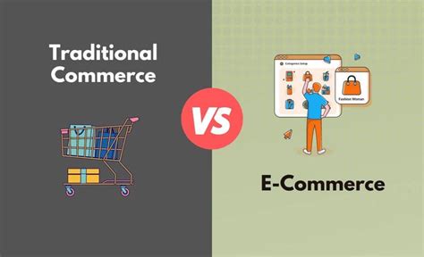 Traditional Commerce Vs E Commerce Whats The Difference With Table