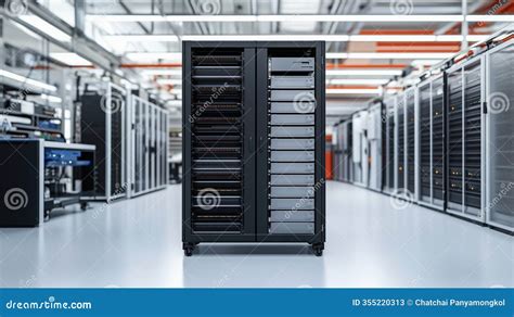 Modern Data Center Featuring Advanced Server Racks And Storage Solutions In A High Tech