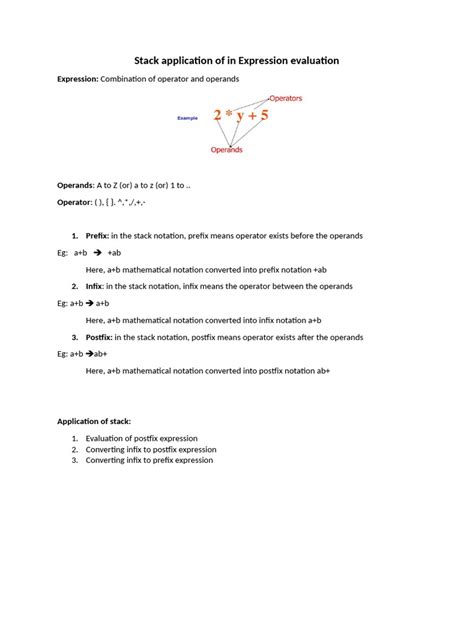 Stack Application Of In Expression Evaluation Pdf Computer