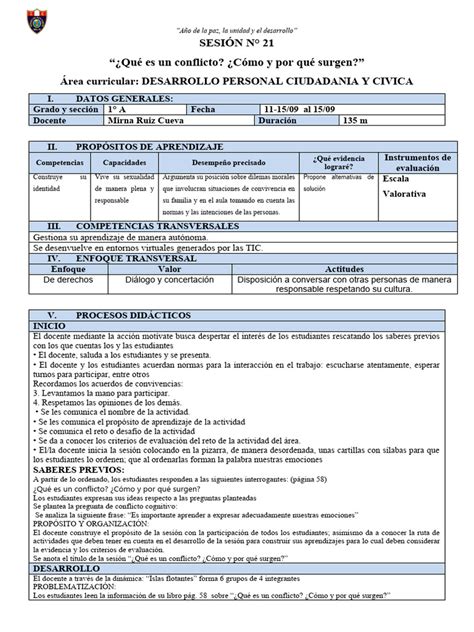 SesiÓn 1ro° Dpcc Semana 21 Pdf Evaluación Maestros