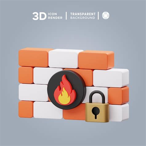 Premium Psd Psd Firewall 3d Illustration