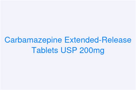 Carbamazepine Extended Release Tablets Usp 200mg