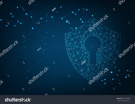Cyber Security Concept Shield Keyhole Icon Stock Vector Royalty Free 616248866