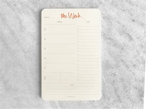 The Week Planning Notepad Favorite Story
