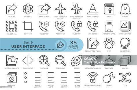 Set Icons User Interface 09 Stock Illustration Download Image Now