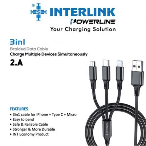 Interlink Powerline 3 In 1 Data Cable Daraz Pk