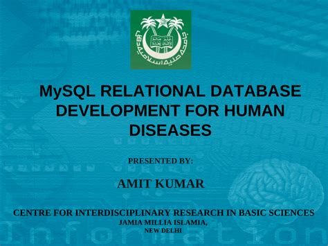PDF MySQL RELATIONAL DATABASE DEVELOPMENT FOR HUMAN DISEASES