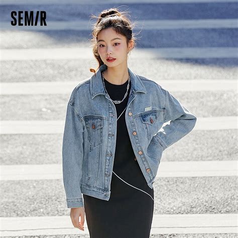 여성용 루즈한 면 데님 재킷 기본 라펠 재킷 레트로 스타일 2022 봄 신상 Aliexpress