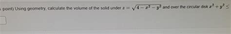 solved point using geometry calculate the volume of the