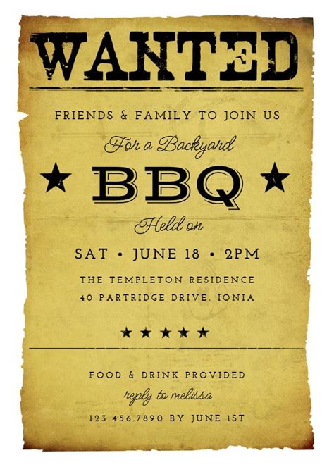 Most Wanted Bbq Bbq Party Invitation Template Free Greetings Island