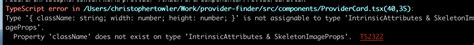 type { classname string } is not assignable to type