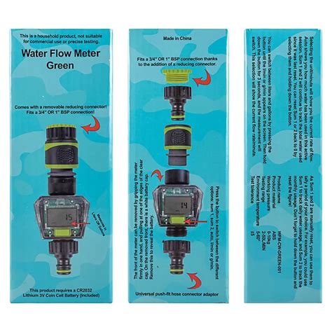 Garden Tap Water Flow Metermeasure Up To 1000luniversal Hose Connections