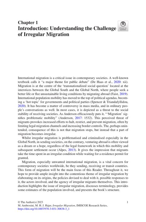 Pdf Introduction Understanding The Challenge Of Irregular Migration