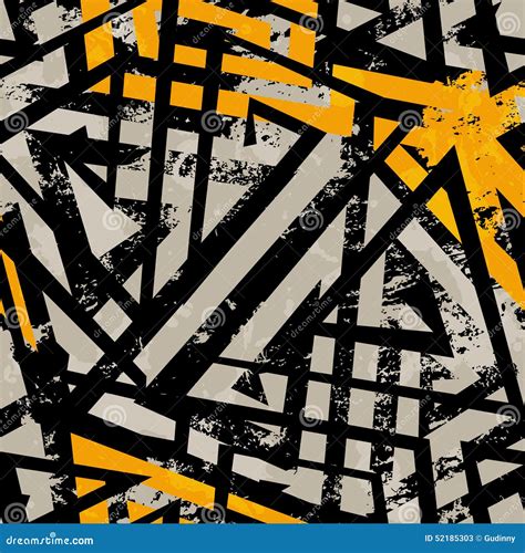 Urban Geometric Seamless Pattern With Grunge Effect Stock Vector