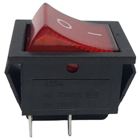 Boton De Interruptor 2 Pases Con Luz Roja Grande 4 Pines Con Cable
