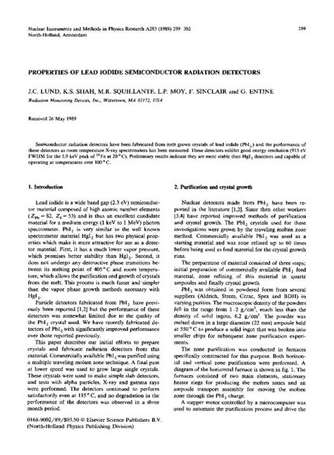 Pdf Properties Of Lead Iodide Semiconductor Radiation Detectors