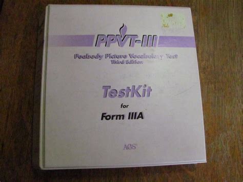 Ppvt Iii Peabody Picture Vocabulary Test Third Edition Test Kit For Form Iiia 1783802862