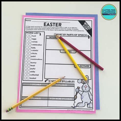 Easter Activity Packet Clutter Free Classroom Store