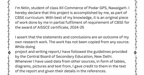 How To Write Declaration In Assignment