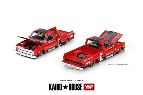 Mini Gt Kaido House 066 Chevrolet Silverado Kaido V1 Red Black 164