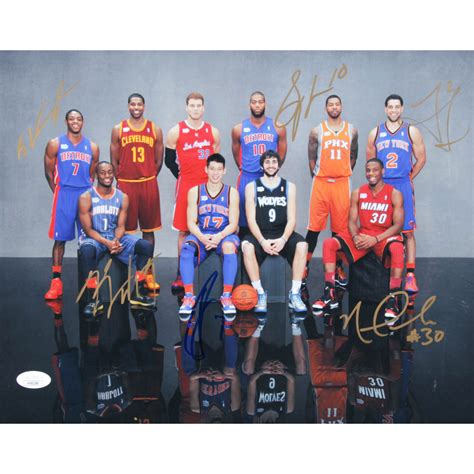 2011 Nba Rookie Draft Class 11x14 Photo Signed By 6 With Kemba Walker Jeremy Lin Greg Monroe