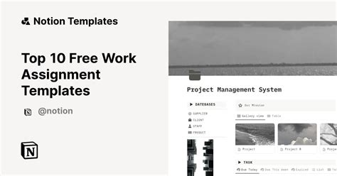 Top 10 Free Work Assignment Templates Notion Template Gallery