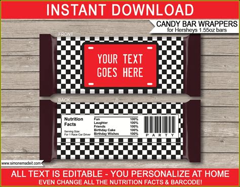 Free Hershey Bar Wrapper Template Download Turtlepoi