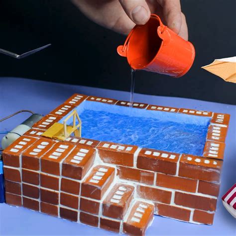Builiding Tiny Pool With Mini Bricks Brick Swimming Pool Builiding Tiny Pool With Mini