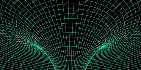 Túnel Verde Abstrato De Wireframe Grade De Túnel 3d Portal 3d Futurista