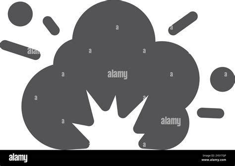 Explosion Black Icon Fire Blaze Accident Symbol Stock Vector Image
